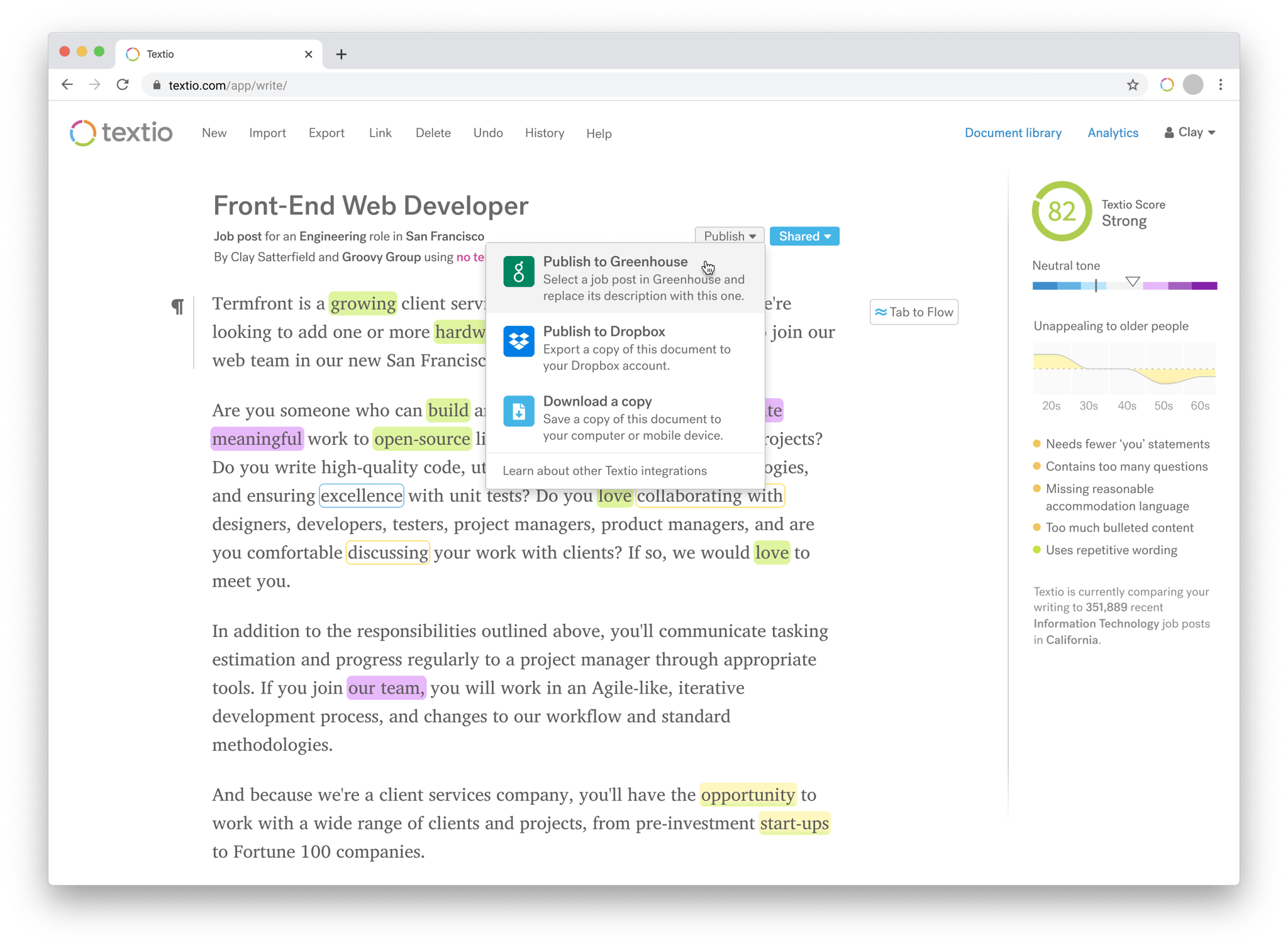 Augmented writing in your Applicant Tracking System – Textio blog